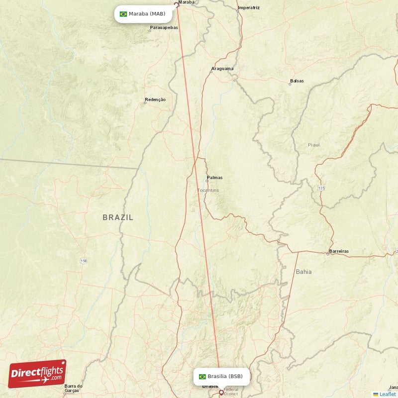 Direct flights from Maraba to Brasilia, MAB to BSB non-stop ...