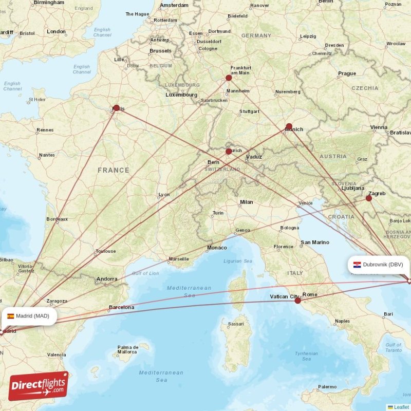 Direct flights from Madrid to Dubrovnik, MAD to DBV non-stop ...
