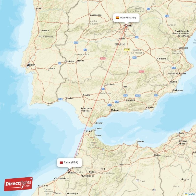 Direct flights from Madrid to Rabat, MAD to RBA non-stop ...