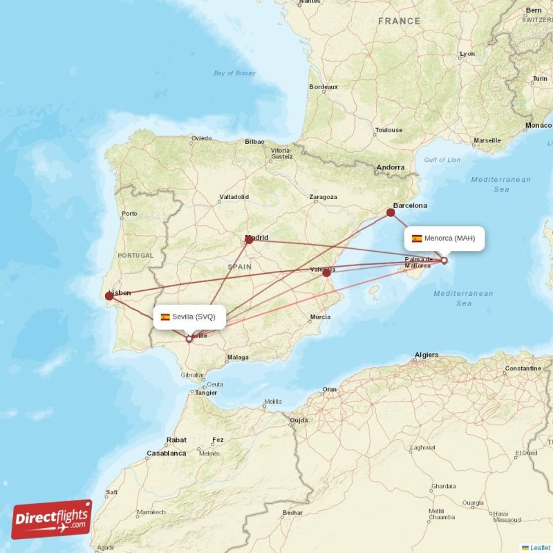 Direct flights from Menorca to Sevilla, MAH to SVQ non-stop ...