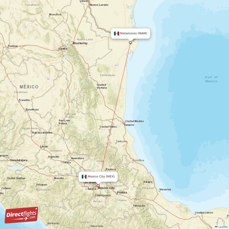 Direct flights from Matamoros to Mexico City, MAM to MEX non-stop ...