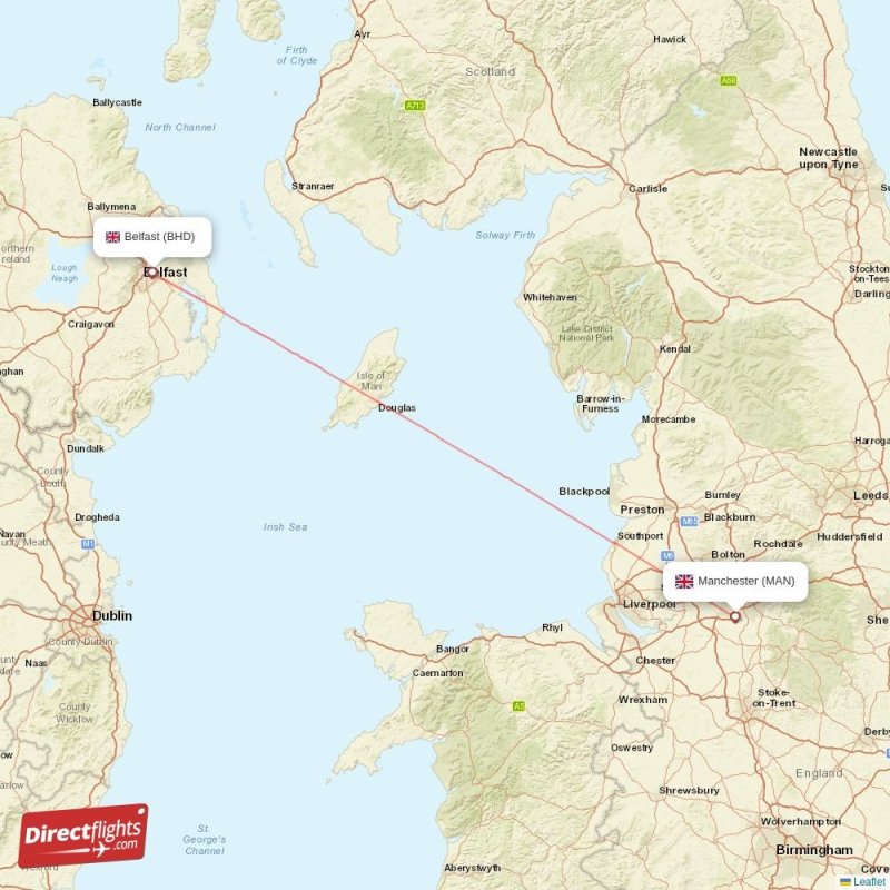 Direct flights from Manchester to Belfast (MAN-BHD) - Directflights.com