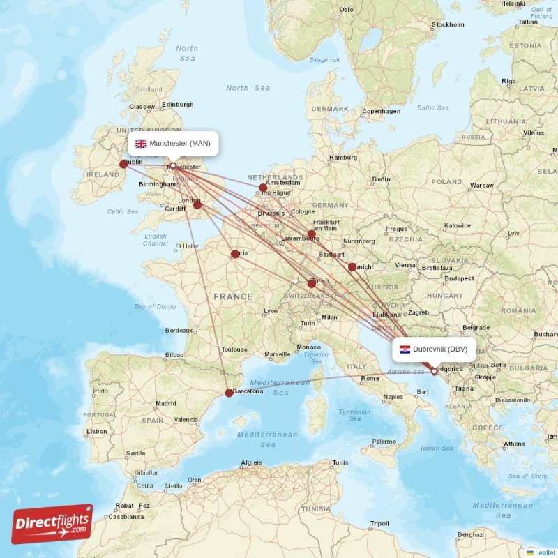 Direct flights from Manchester to Dubrovnik (MAN-DBV) - Directflights.com