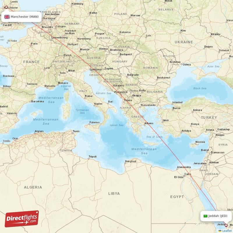 Direct flights from Manchester to Jeddah, MAN to JED non-stop - Directflights.com