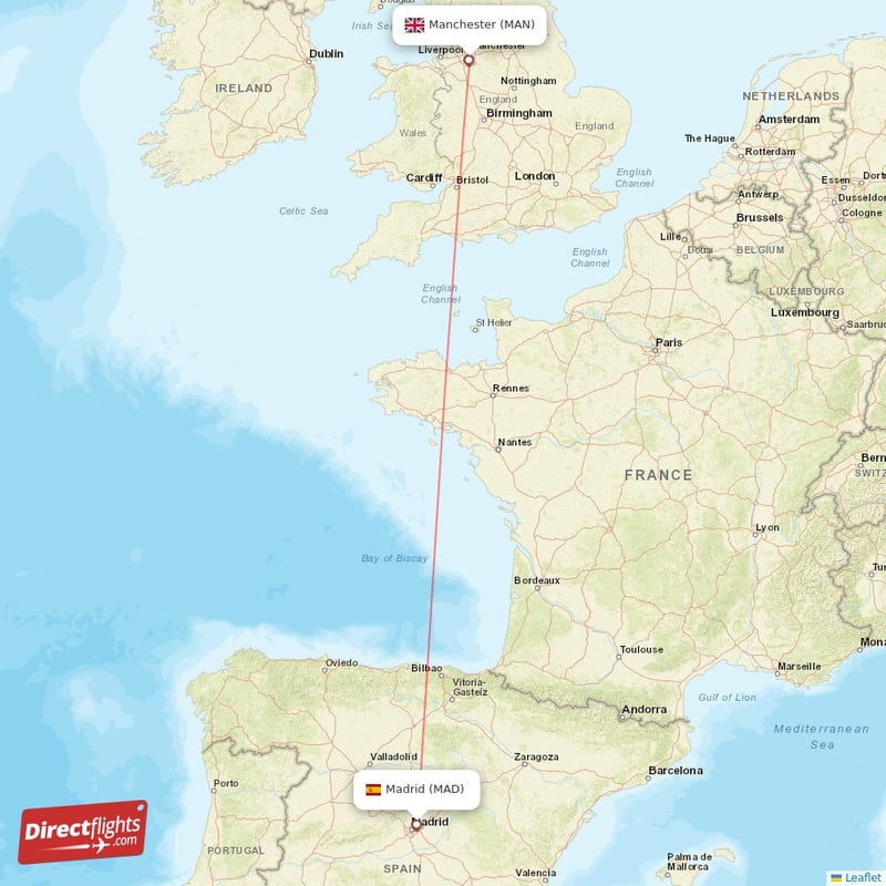 Direct flights from Manchester to Madrid, MAN to MAD non-stop - Directflights.com