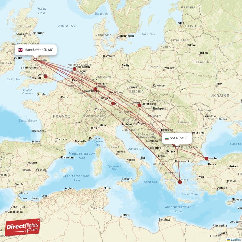 Direct flights from Manchester to Sofia, MAN to SOF non-stop - Directflights.com