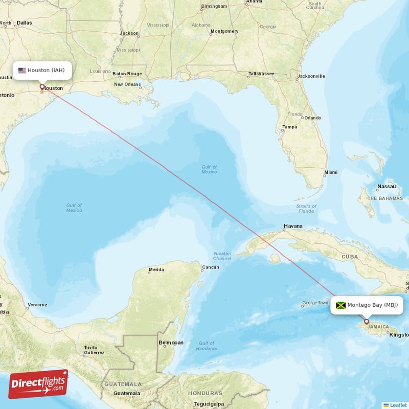 Direct flights from Montego Bay to Houston, MBJ to IAH non-stop - Directflights.com