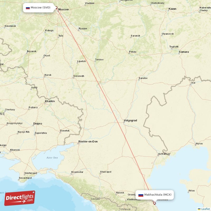 Direct flights from Makhachkala to Moscow, MCX to SVO non-stop ...