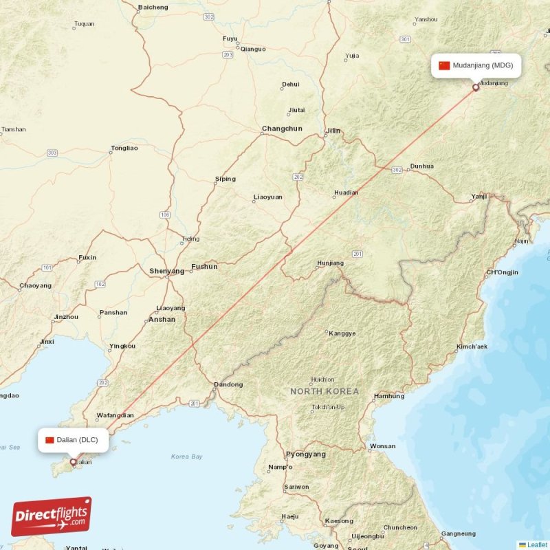 Direct flights from Mudanjiang to Dalian, MDG to DLC non-stop ...