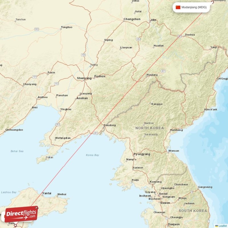 Direct flights from Mudanjiang to Qingdao, MDG to TAO non-stop ...