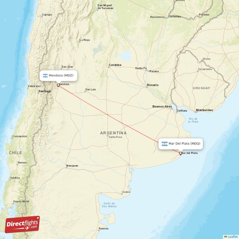 Direct flights from Mendoza to Mar Del Plata, MDZ to MDQ non-stop ...