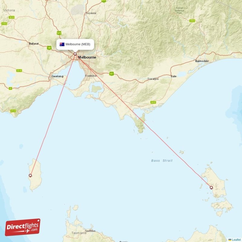 Direct flights from Melbourne - 1 destinations - MEB, Australia ...