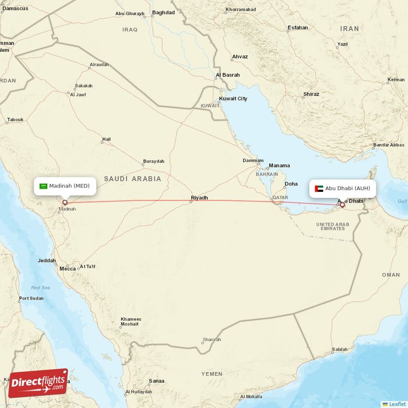 Direct flights from Madinah to Abu Dhabi, MED to AUH non-stop ...