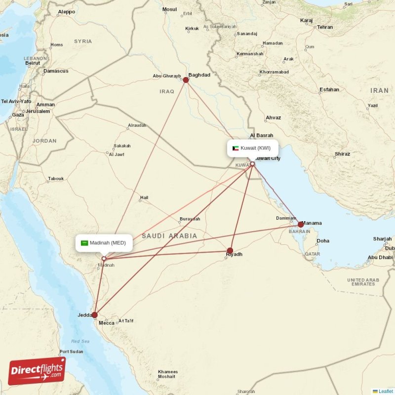 Direct flights from Madinah to Kuwait, MED to KWI non-stop ...
