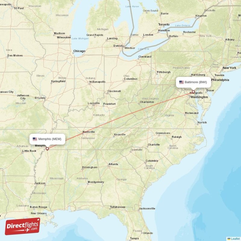 Direct flights from Memphis to Baltimore (MEM-BWI) - Directflights.com