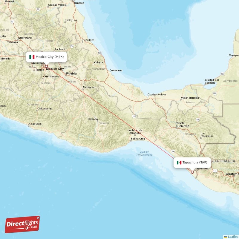 Direct flights from Mexico City to Tapachula, MEX to TAP non-stop ...