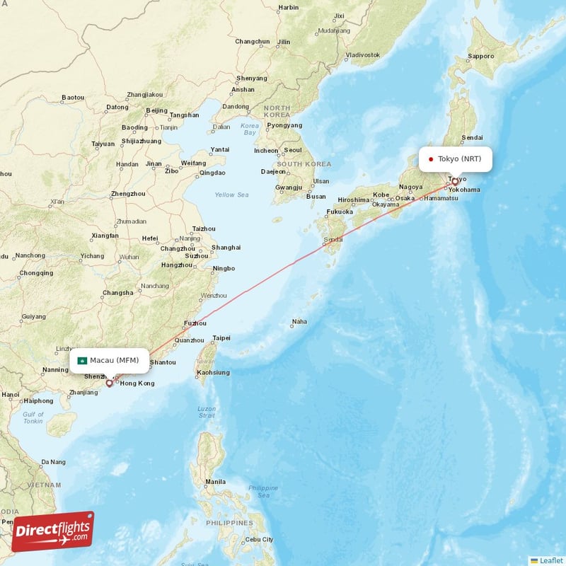 Direct flights from Macau to Tokyo (MFM-NRT) - Directflights.com