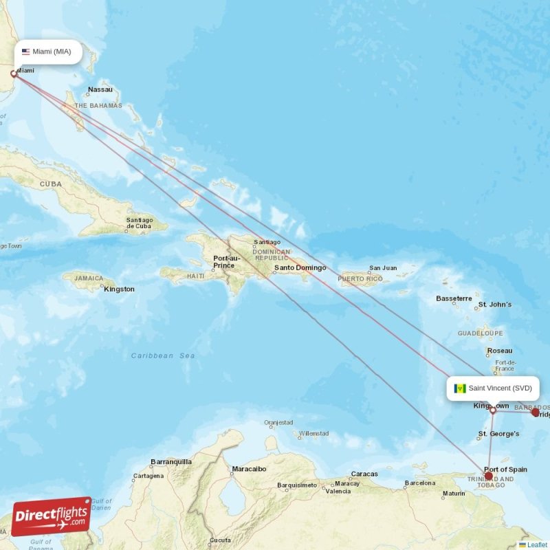 Direct flights from Miami to Saint Vincent, MIA to SVD non-stop ...