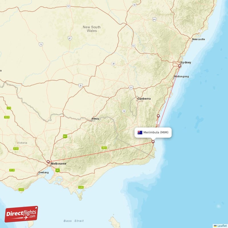 Direct flights from Merimbula - 3 destinations - MIM, Australia ...