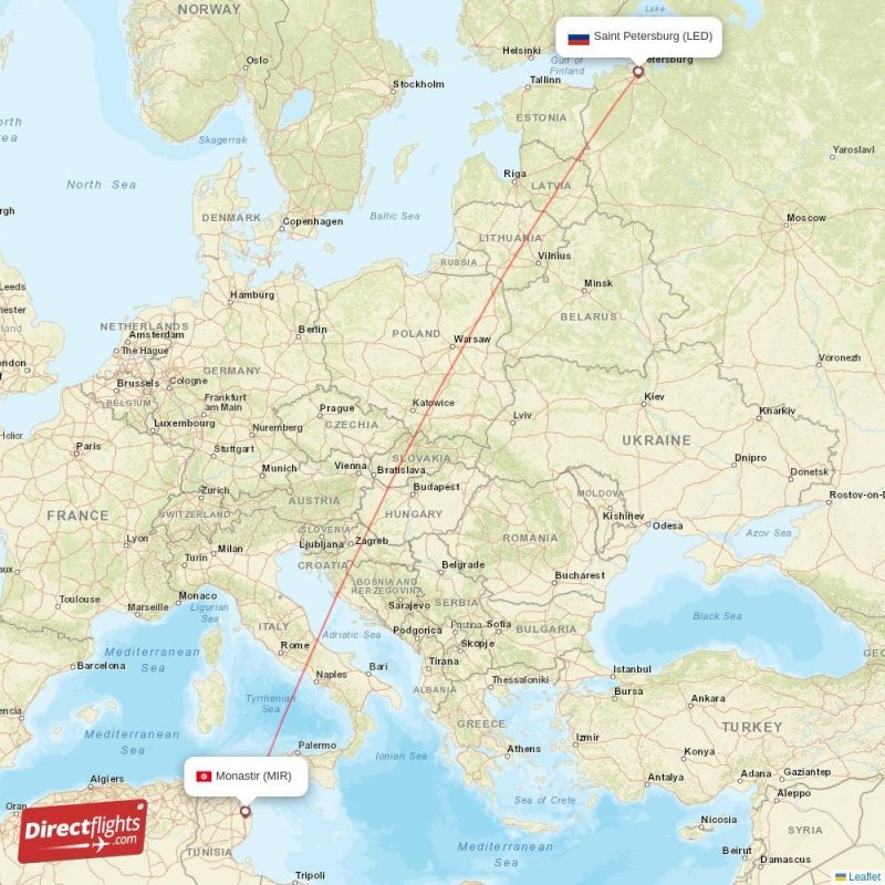 Direct flights from Monastir to Saint Petersburg, MIR to LED non-stop ...