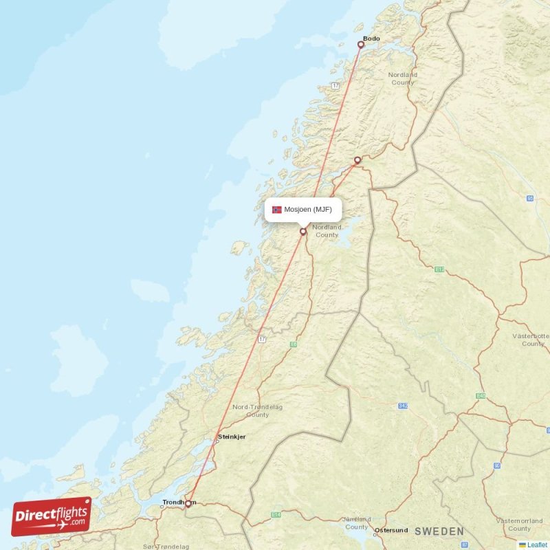 Direct flights from Mosjoen - 3 destinations - MJF, Norway ...