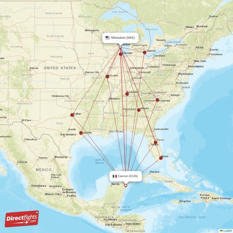 Direct flights from Milwaukee to Cancun, MKE to CUN non-stop ...