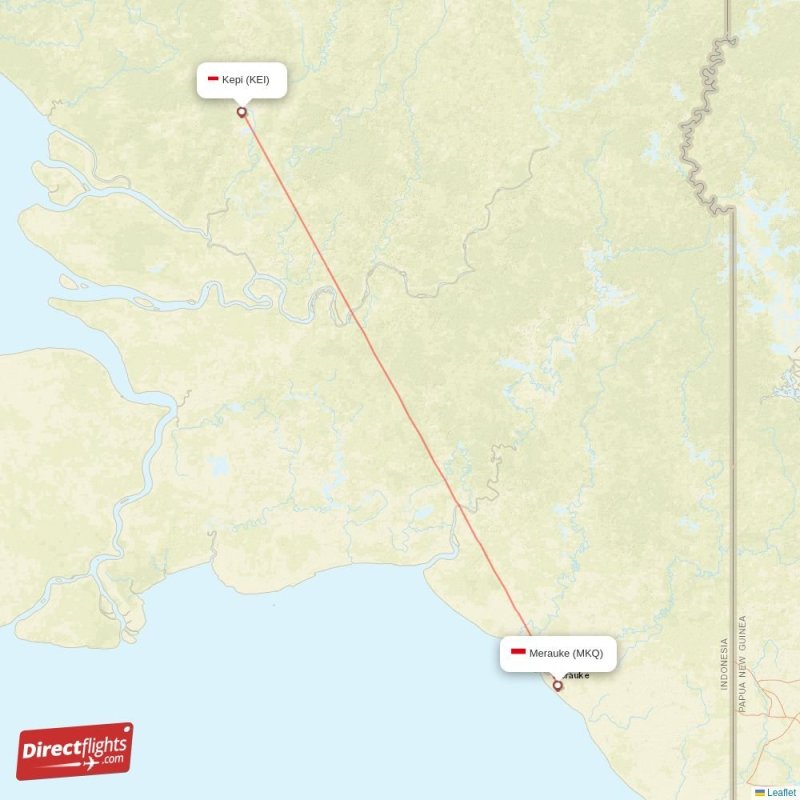 Direct flights from Merauke to Kepi, MKQ to KEI non-stop ...