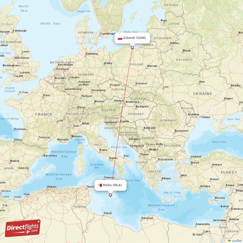 Direct flights from Malta to Gdansk, MLA to GDN non-stop ...