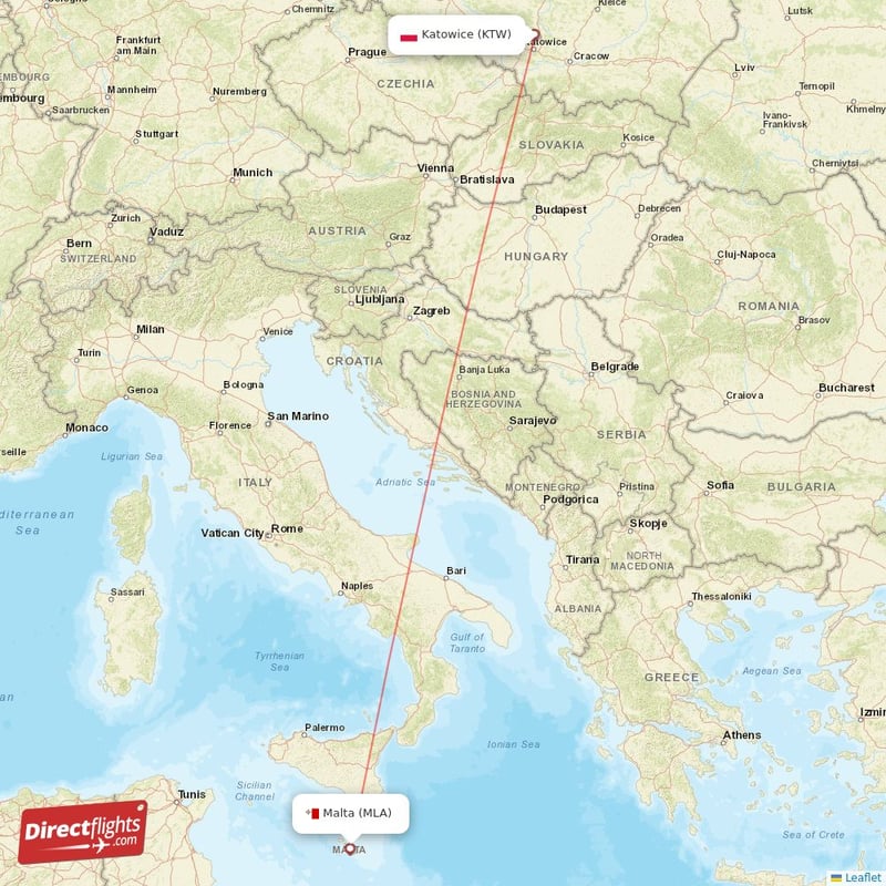Direct flights from Malta to Katowice, MLA to KTW non-stop ...