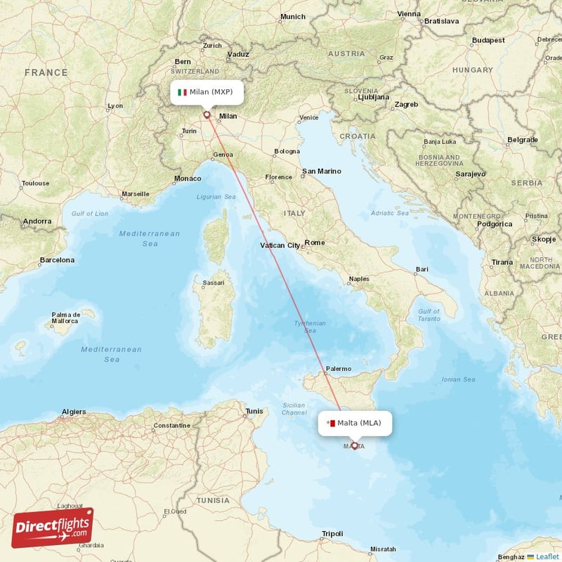 Direct flights from Malta to Milan, MLA to MXP non-stop - Directflights.com