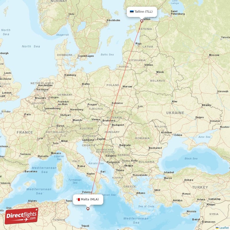 Direct flights from Malta to Tallinn, MLA to TLL non-stop - Directflights.com
