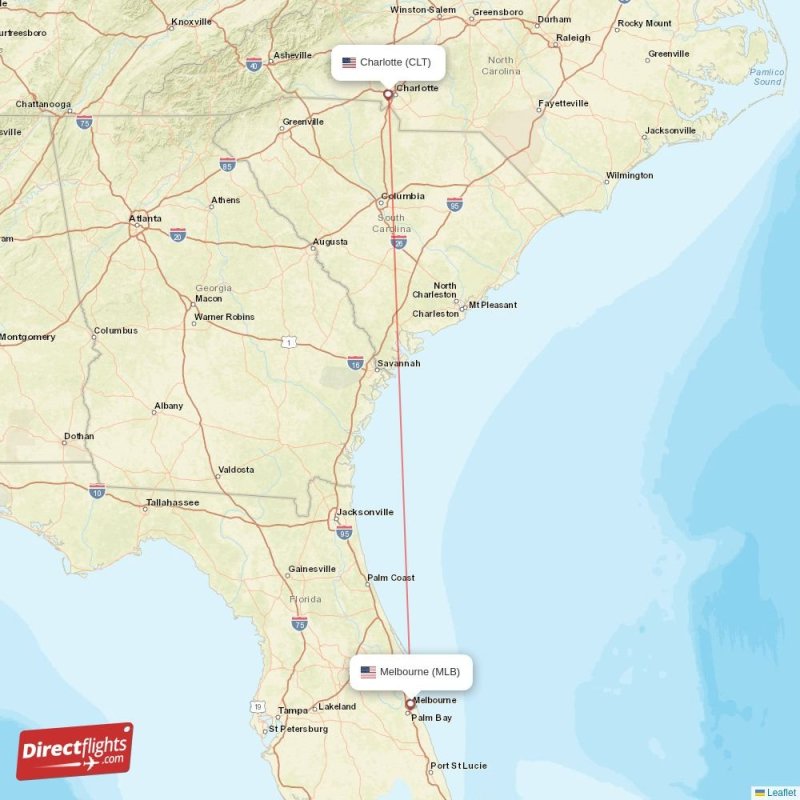 Direct flights from Melbourne to Charlotte, MLB to CLT non-stop - Directflights.com