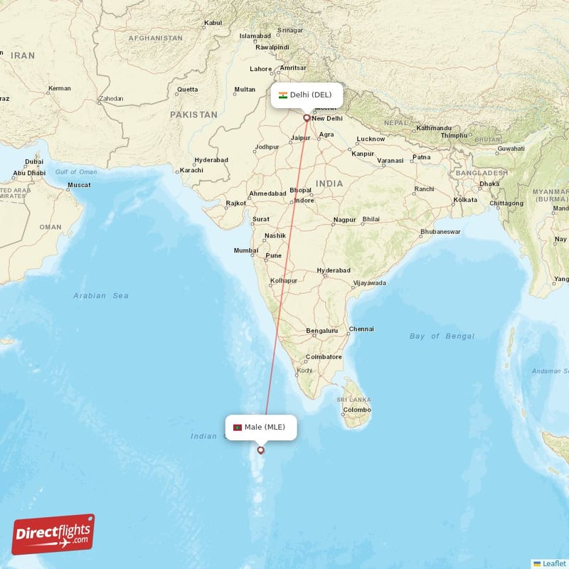 Direct flights from Male to Delhi, MLE to DEL non-stop - Directflights.com