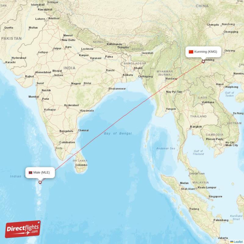Direct flights from Male to Kunming (MLE-KMG) - Directflights.com