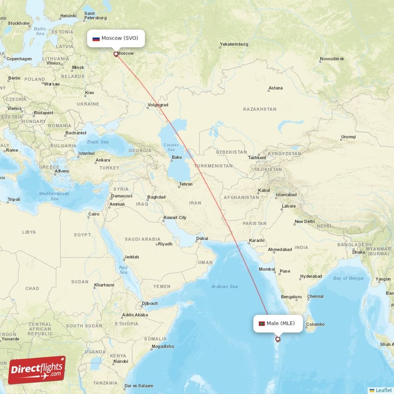 Direct flights from Male to Moscow, MLE to SVO non-stop - Directflights.com