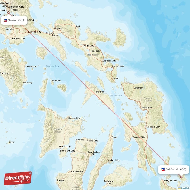 Direct flights from Manila to Del Carmin, MNL to IAO non-stop - Directflights.com