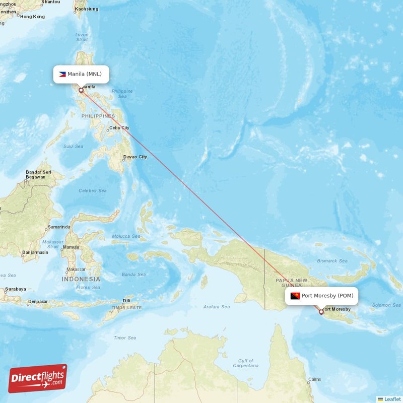 Direct flights from Manila to Port Moresby, MNL to POM non-stop ...
