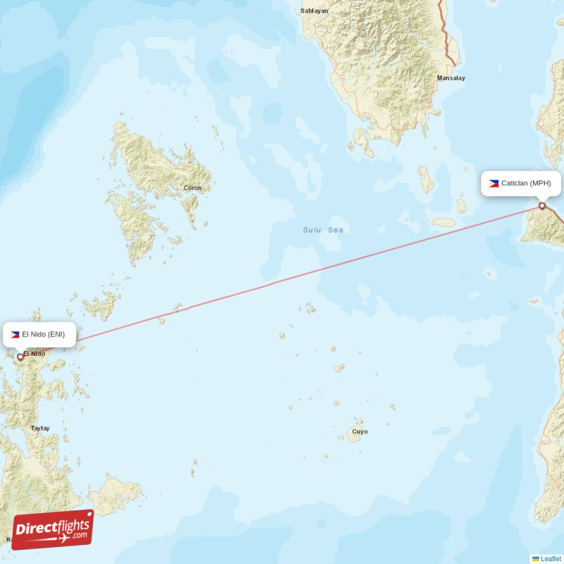 Direct flights from Caticlan to El Nido (MPH-ENI) - Directflights.com