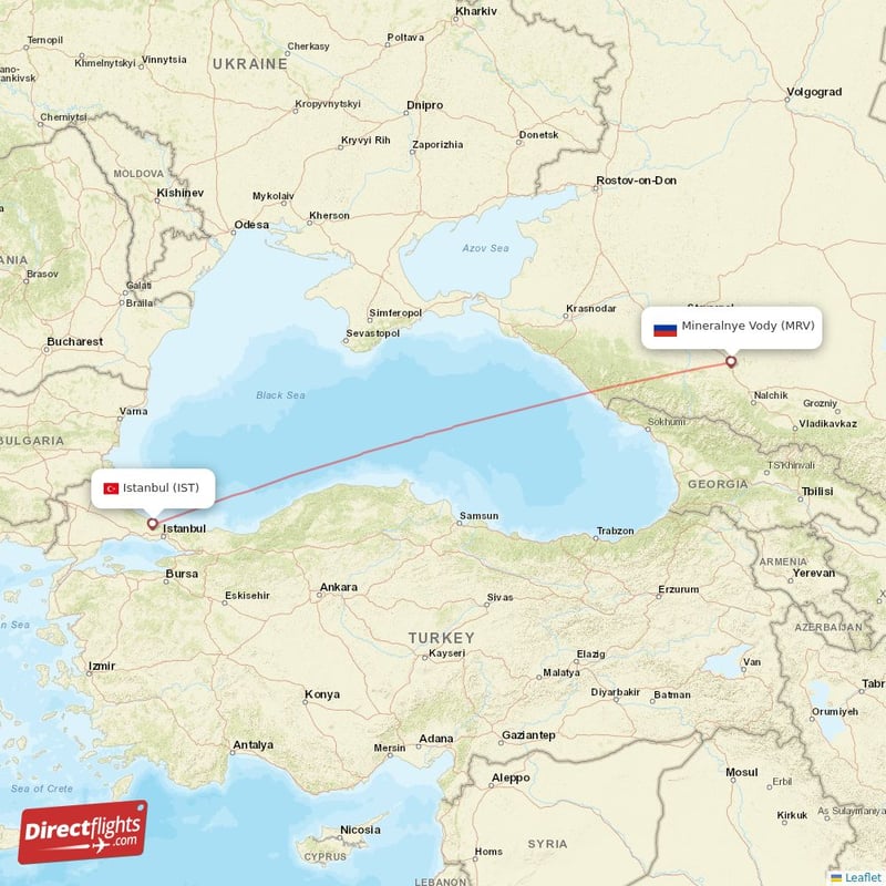Direct flights from Mineralnye Vody to Istanbul, MRV to IST non-stop - Directflights.com