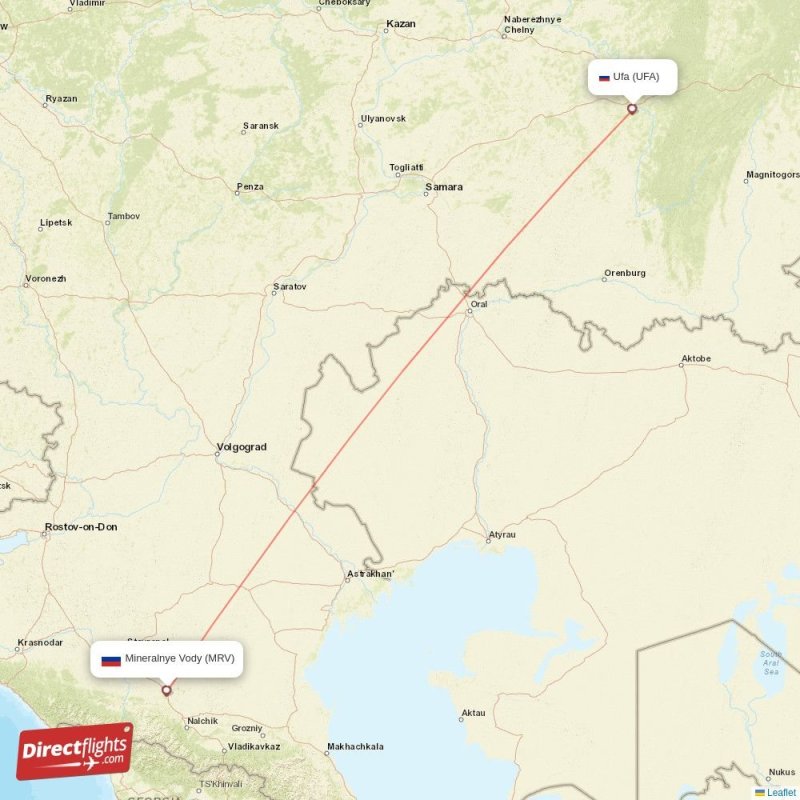 Direct flights from Mineralnye Vody to Ufa, MRV to UFA non-stop ...