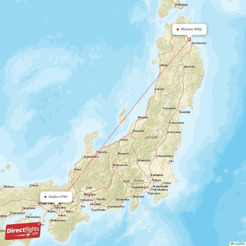 Direct flights from Misawa to Osaka, MSJ to ITM non-stop ...