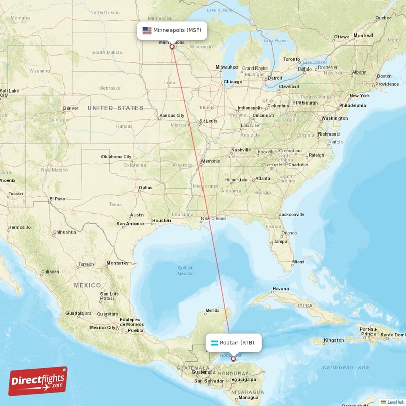 Direct flights from Minneapolis to Roatan, MSP to RTB non-stop ...
