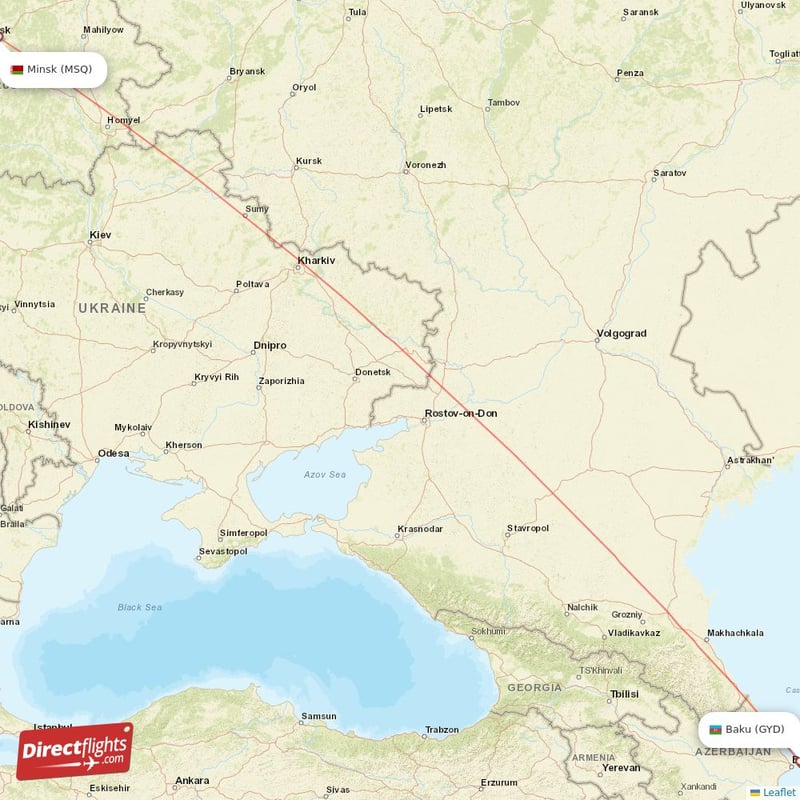 Direct flights from Minsk to Baku, MSQ to GYD non-stop - Directflights.com