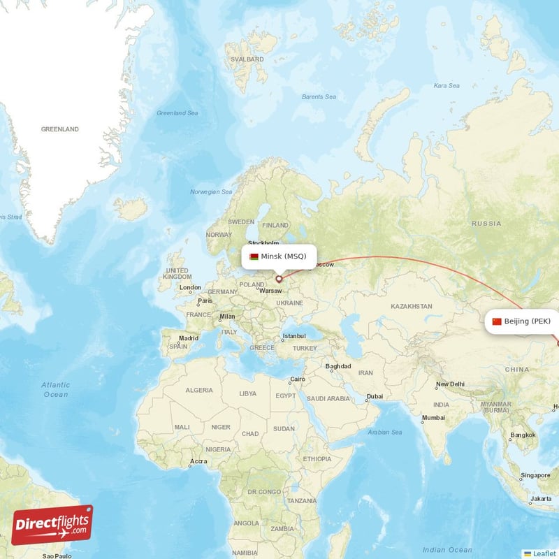 Direct flights from Minsk to Beijing, MSQ to PEK non-stop ...