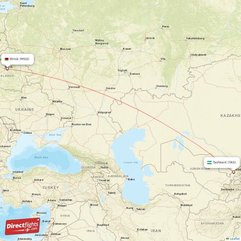 Direct flights from Minsk to Tashkent, MSQ to TAS non-stop - Directflights.com
