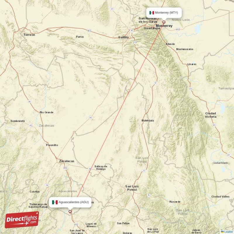 Direct flights from Monterrey to Aguascalientes, MTY to AGU non-stop ...