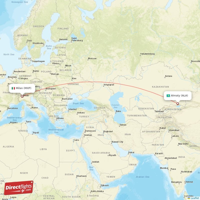 Direct flights from Milan to Almaty, MXP to ALA non-stop ...