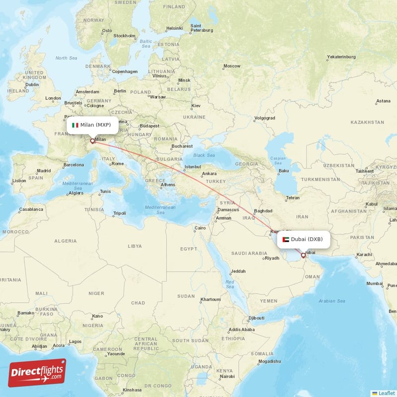 Direct flights from Milan to Dubai, MXP to DXB non-stop - Directflights.com