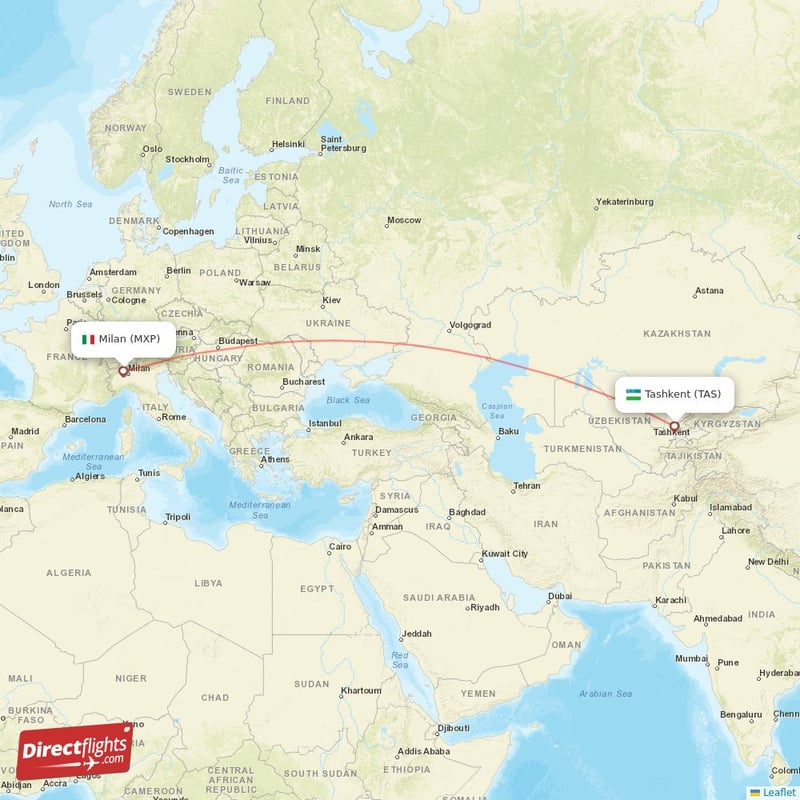 Direct flights from Milan to Tashkent, MXP to TAS non-stop ...