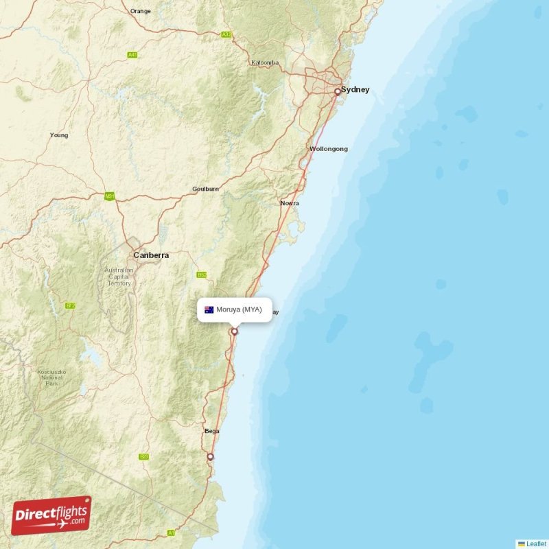 Direct flights from Moruya - 2 destinations - MYA, Australia ...